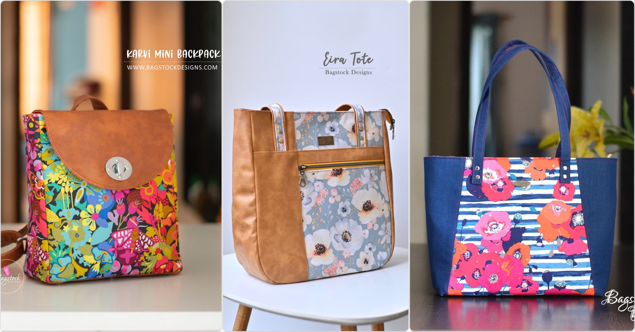 Bag sewing patterns by Bagstock Designs